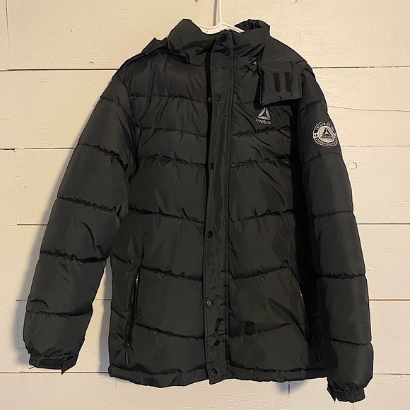 Reebok | Jackets & Coats | Reebok Mens Large Puffer Hoodie | Poshmark